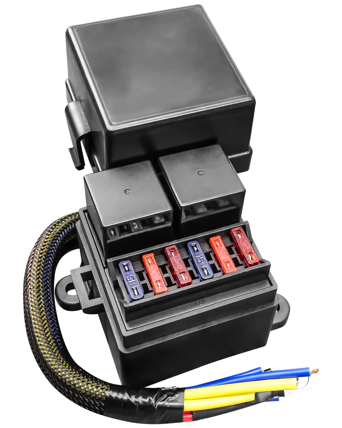 Amazon.com: Pre-Wired Fuse Relay Box Waterproof, 2 4-Pin 80A Relay ...