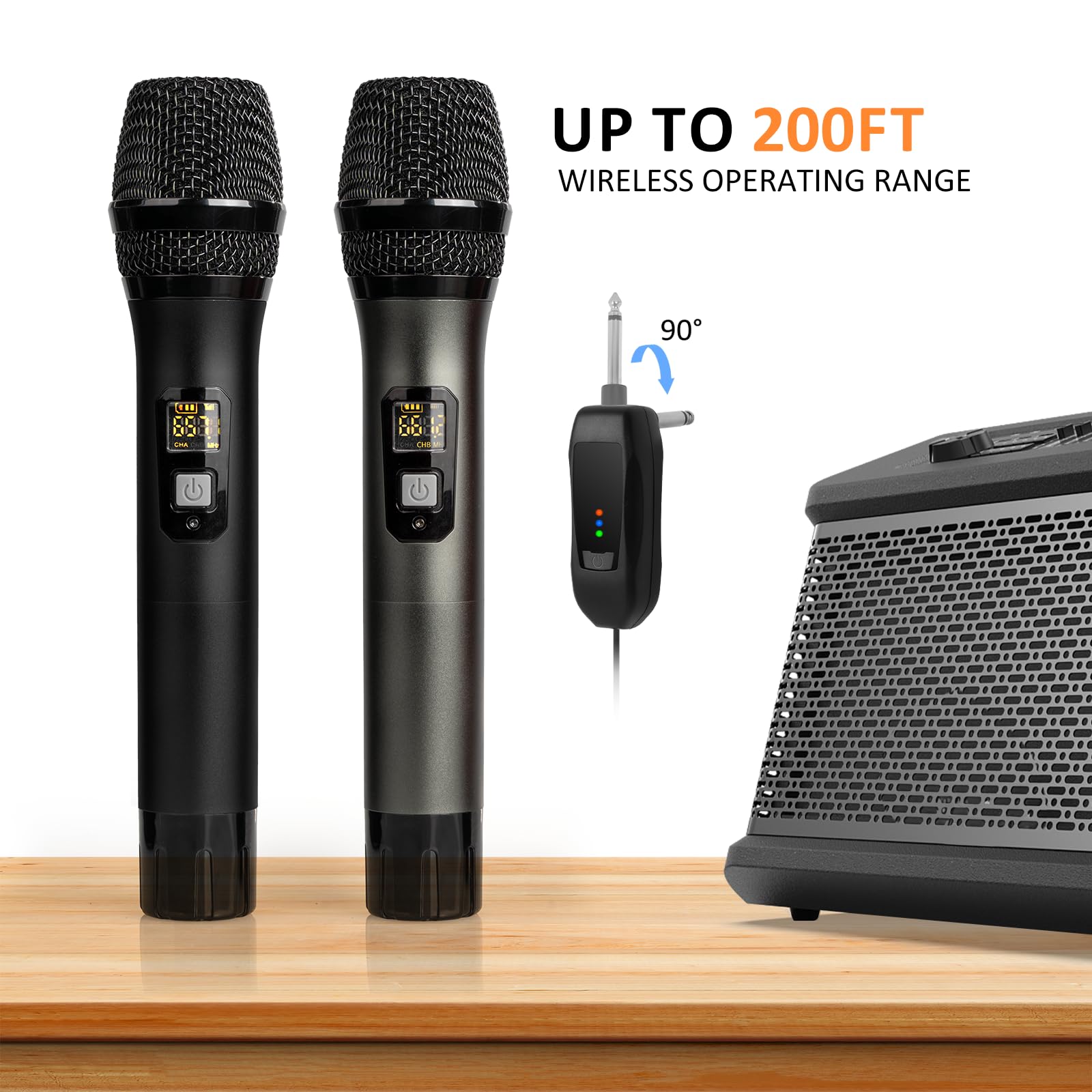 Snapklik.com : Soundgeek Wireless Microphone UHF Metal Dual Handheld Mic