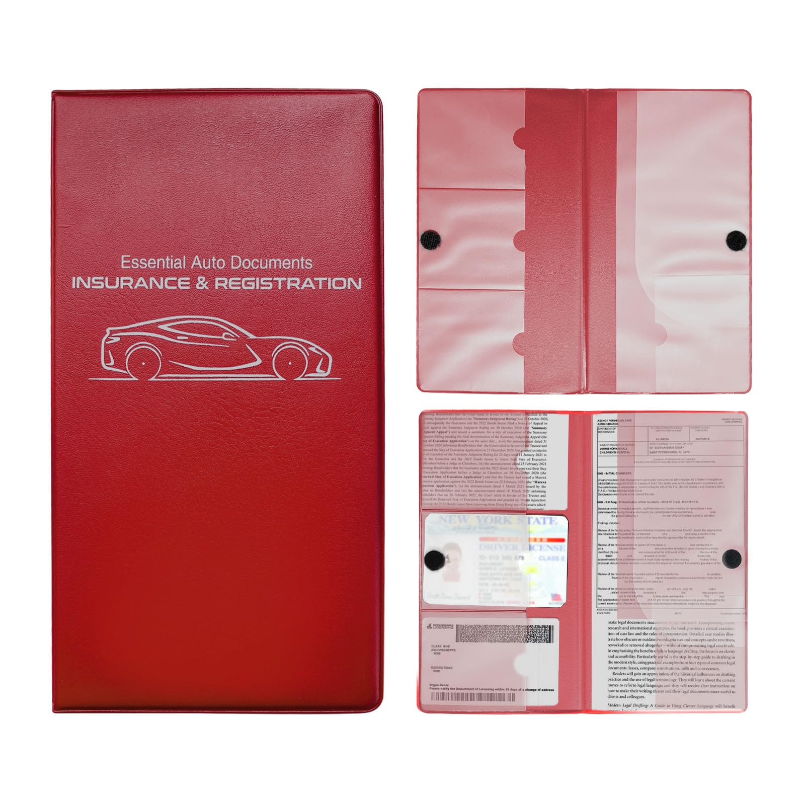 Amazon.com: Dickno Car Registration and Insurance Holder, 10.39''×9.56 ...