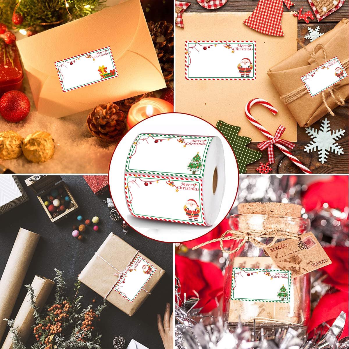 Snapklik.com : Merry Christmas Direct Thermal Labels Stickers ...