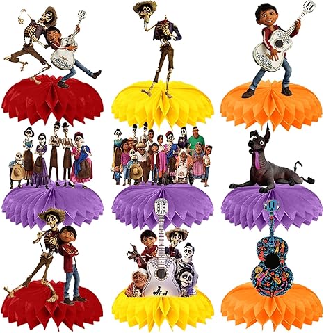 Amazon.com: 9Pcs Coco Birthday Party Supplies, Coco Theme Table ...