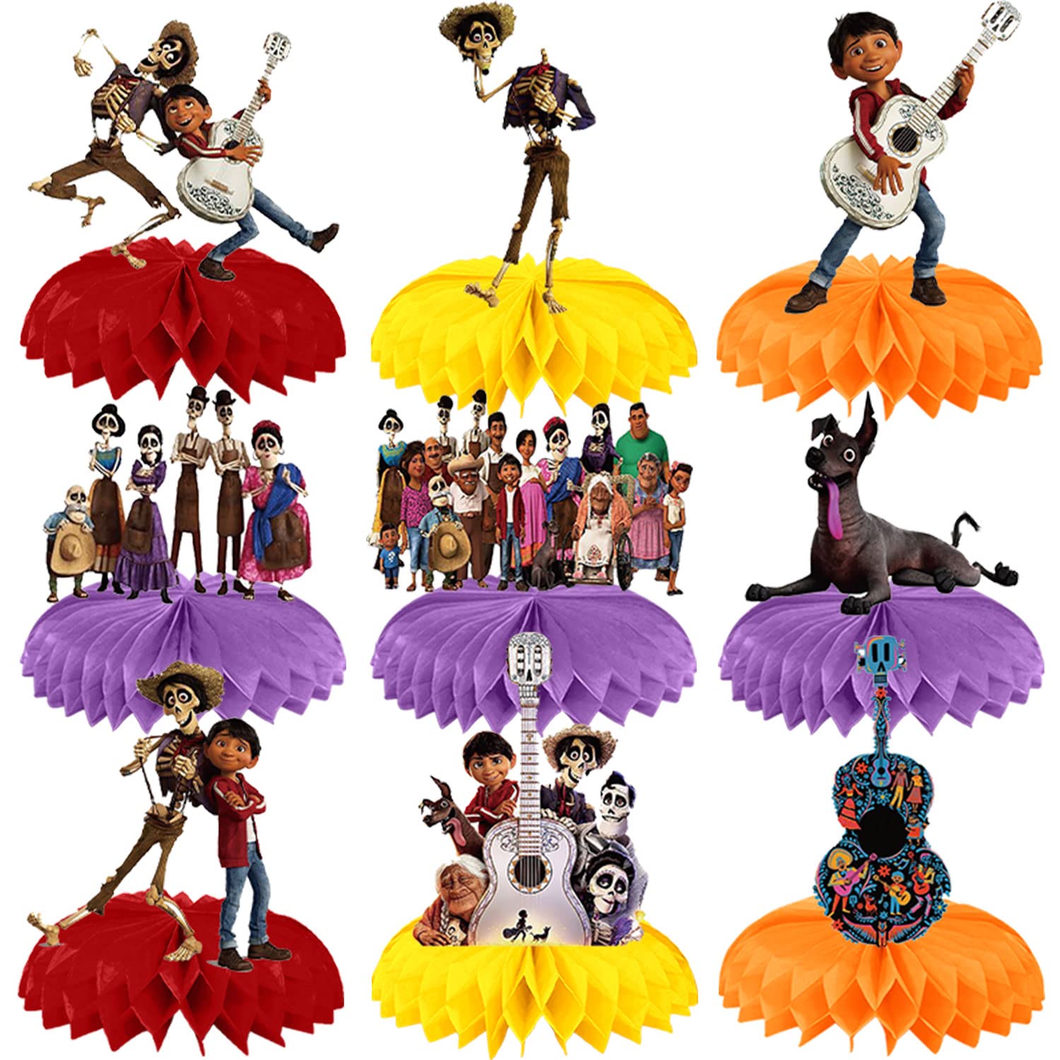 9Pcs Coco Birthday Party Supplies, Coco Theme Table Decorations ...