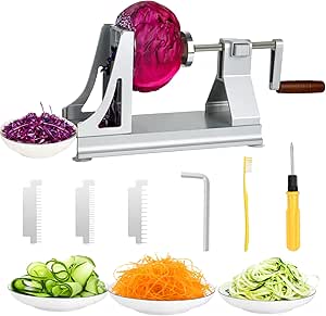 Spiral Cutter for Vegetables, Hand Crank Spiral Cutter for Carrots ...