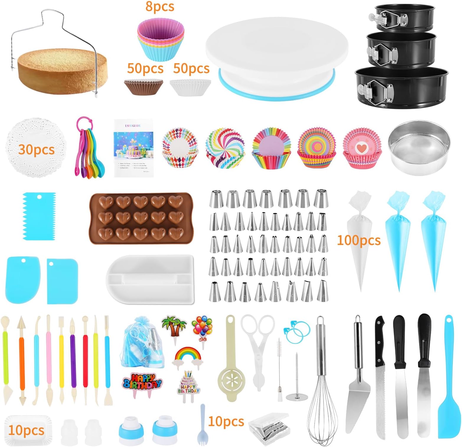 Amazon.com: MCK Complete Cake Baking Set Bakery Tools for Beginner ...