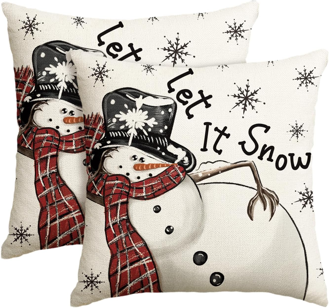 Amazon.com: AVOIN colorlife Christmas Let It Snow Snowman Snowflake ...