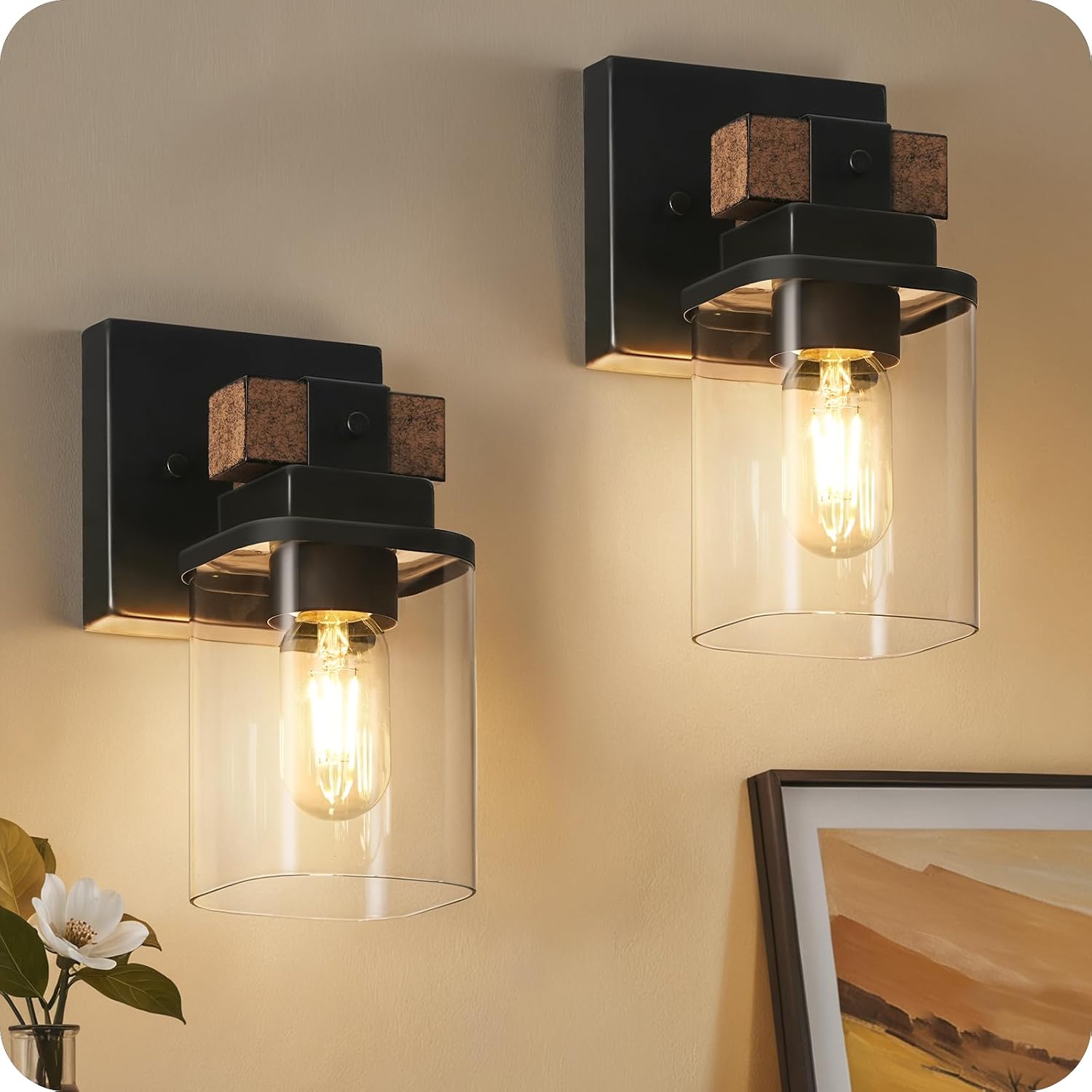 GOEBLESON Wall Sconces Set of two for Bathroom, Farmhouse Bathroom ...