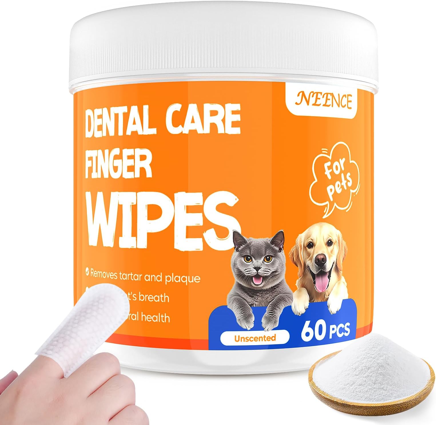 Amazon.com : Dog Teeth Cleaning Finger Wipes, 100pcs Pet Dental Care ...