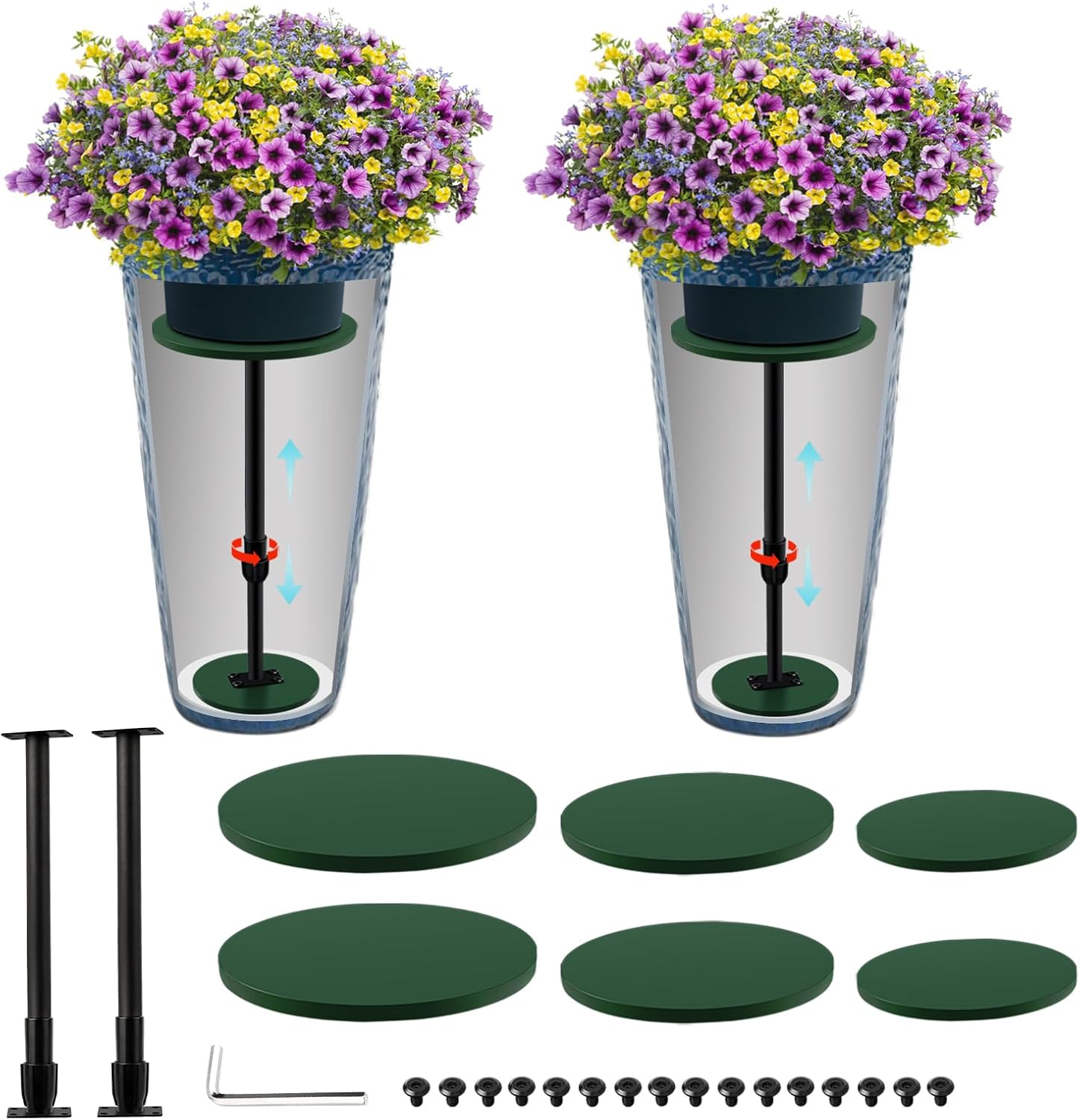 Amazon.com : Axcoix 2 Pack Adjustable Height Plant Risers for Inside ...