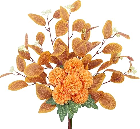 Amazon.com: ACRYCS Fall Artificial Flowers Mums Artificial ...