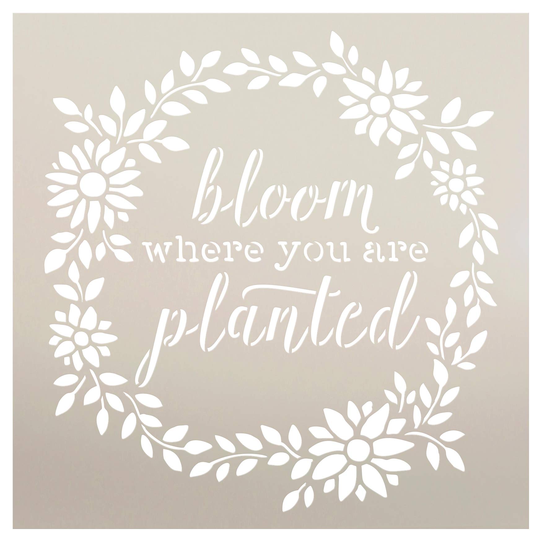 Amazon.com: Bloom Where You are Planted Stencil by StudioR12 | Wood ...