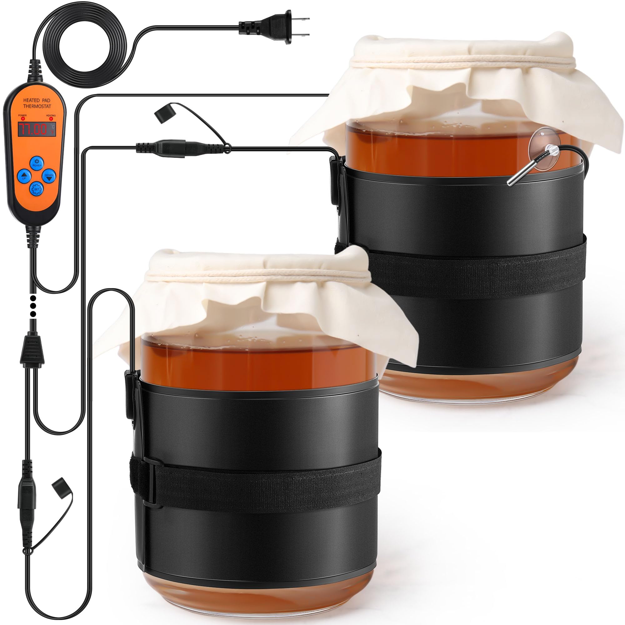 Amazon.com: Aurelema 2 Pack Kombucha Heating Pad with 2 in 1 Plug ...