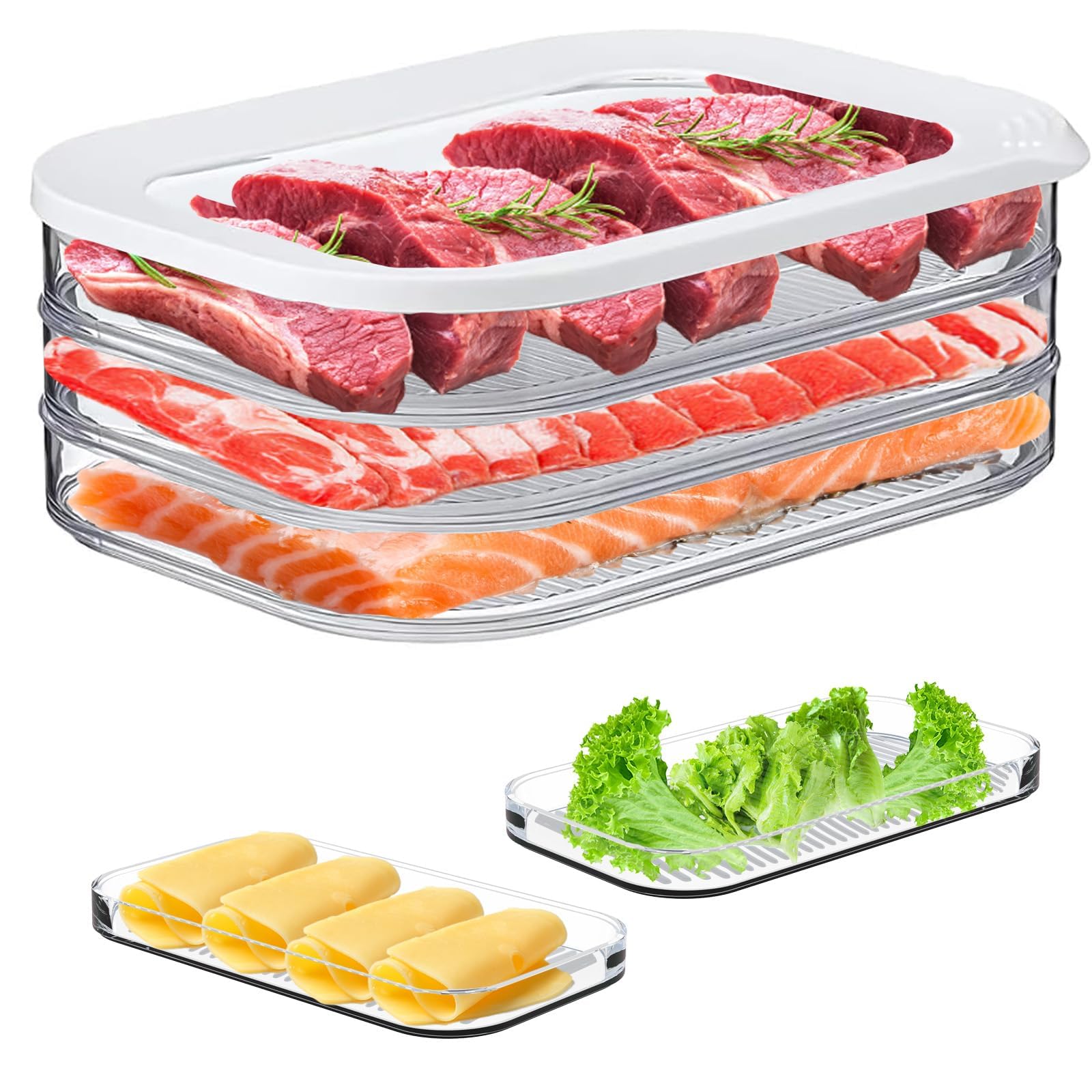 Deli Meat Container for Fridge, Deli Containers with Lids, Lunch Meat ...