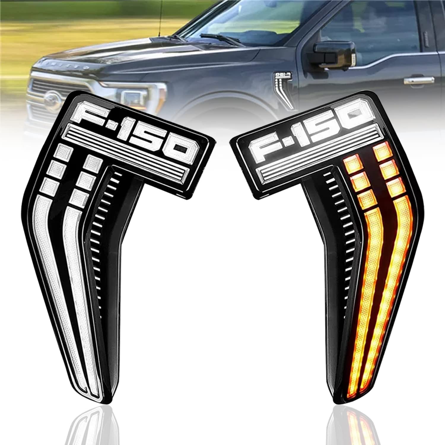 LED Fender Lights LED Front Fender Marker Lights For Ford F150 2021 ...