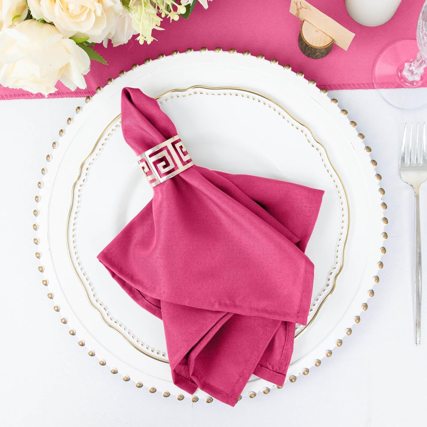 Amazon.com: Efavormart Pack of 25 FUSHIA Premium 17" x 17" Washable ...