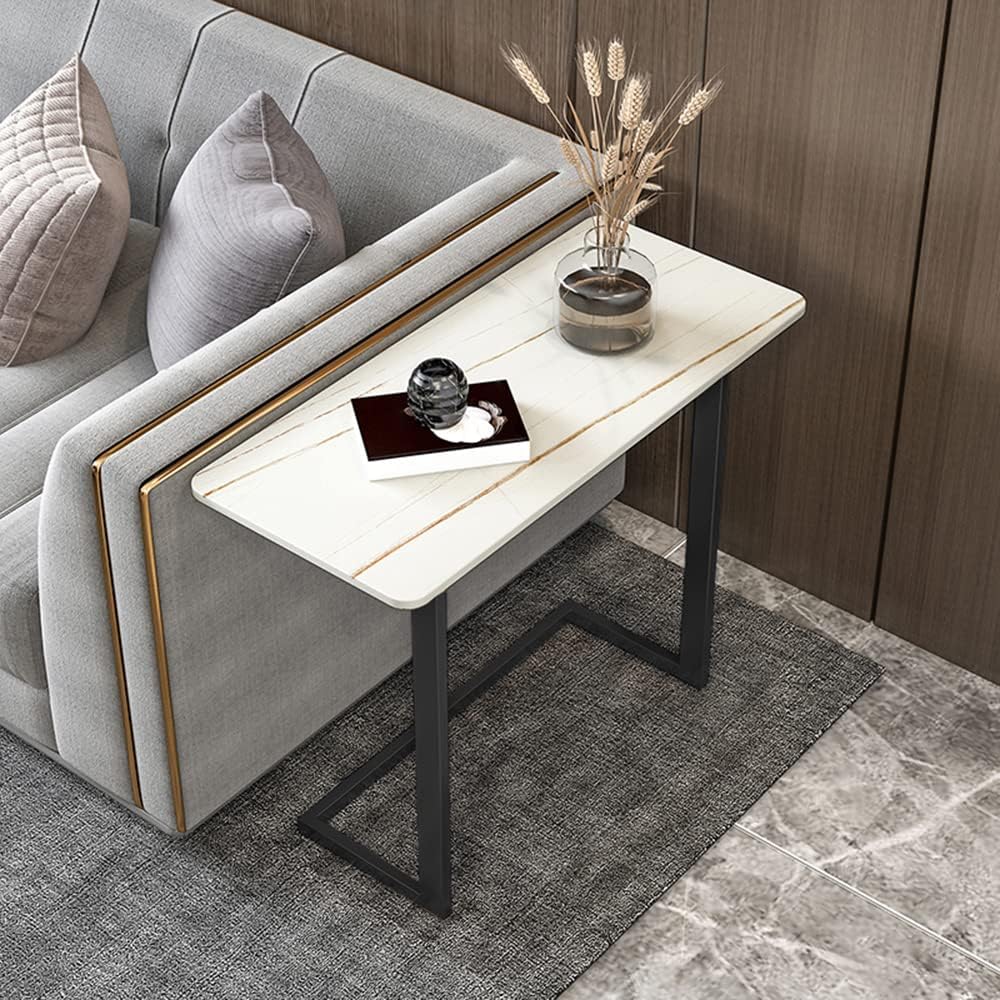 Amazon.com: LITFAD Modern Coffee Table Rectangle Slate Top End Table ...