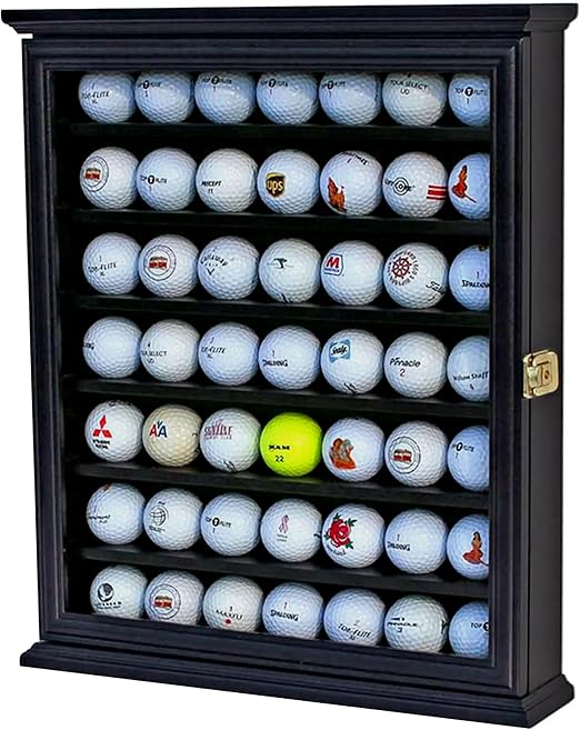 Amazon.com: DisplayGifts 49 Golf Ball Display Case Cabinet Wall Rack ...