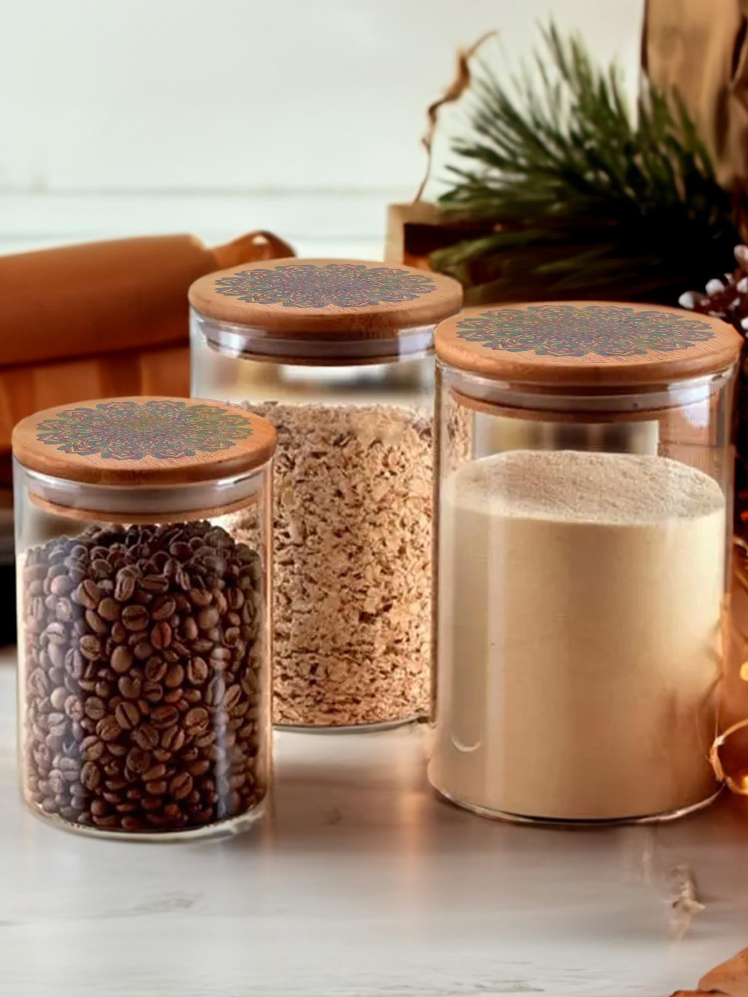 The Better Home Pack of 3 Kitchen Containers Set Glass Jars with ...