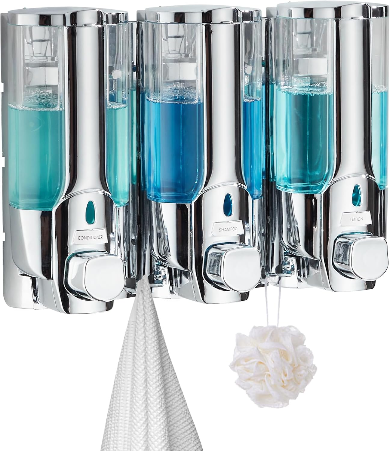 Amazon.com: 3 Chamber Shower Dispenser - Wall Mounted Shampoo ...