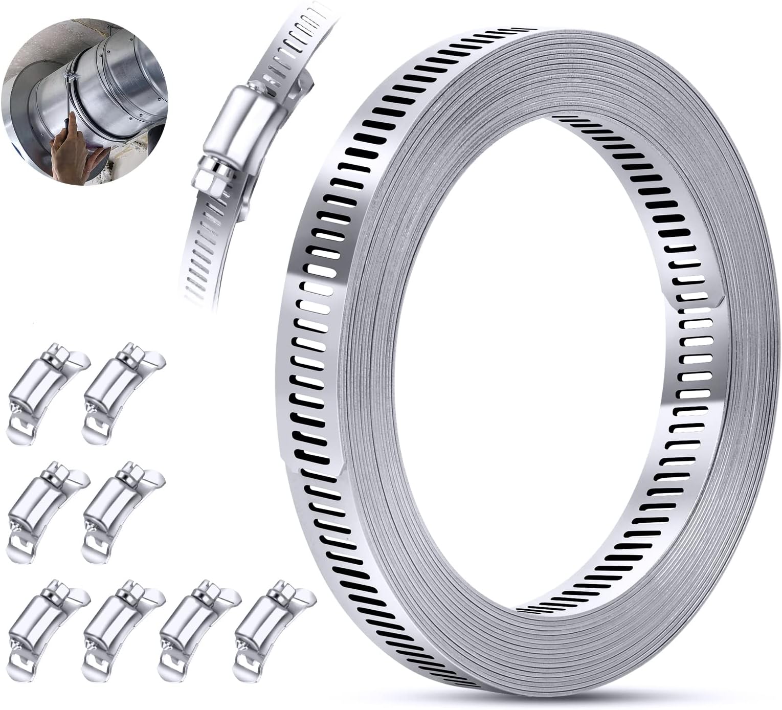 Amazon.com: Fnvarak 304 Stainless Steel Band Hose Clamp Assortment Kit ...