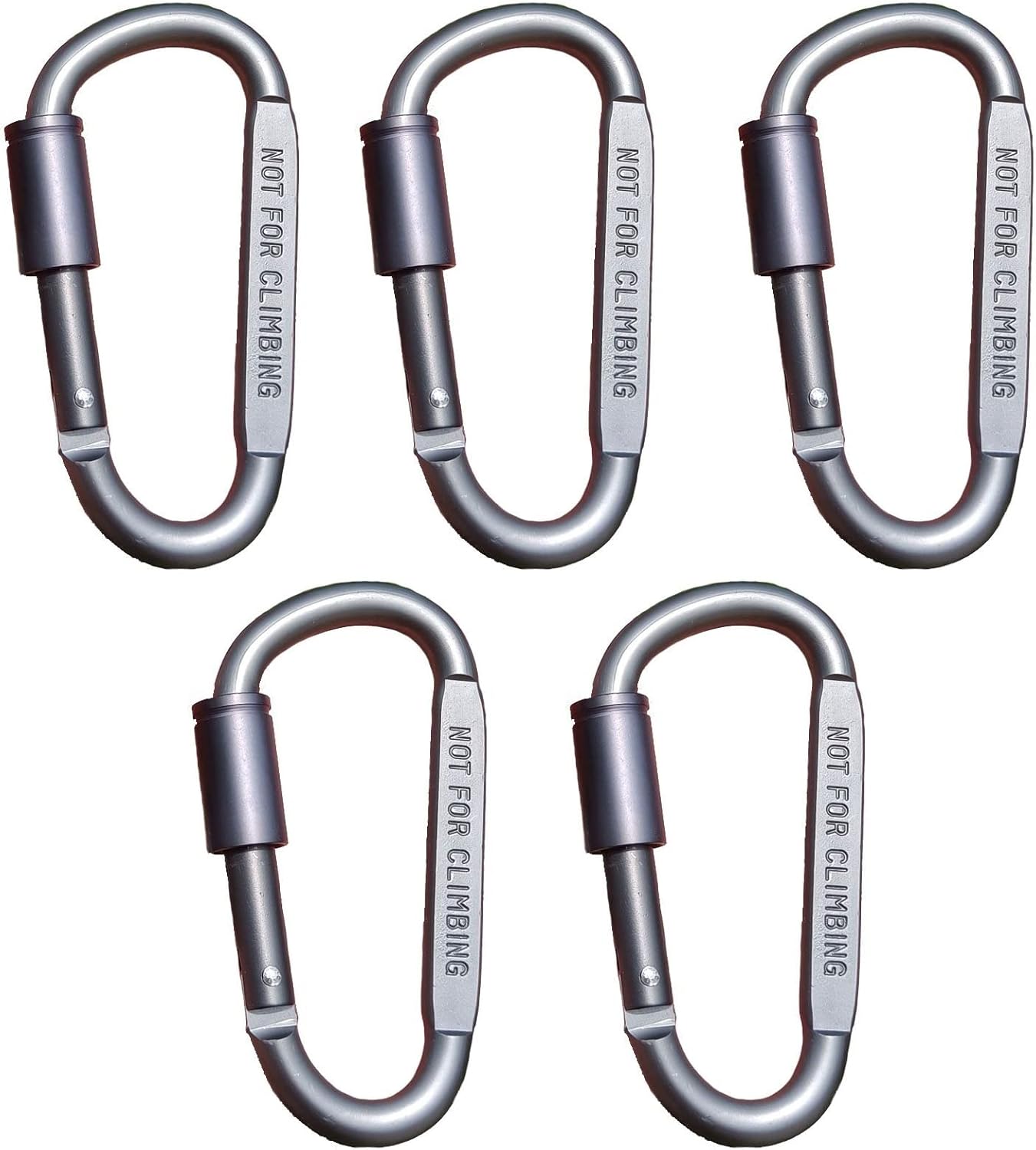 Amazon.com: 5Pack Aluminum D Ring Key Rings Hiking Clips Locking ...