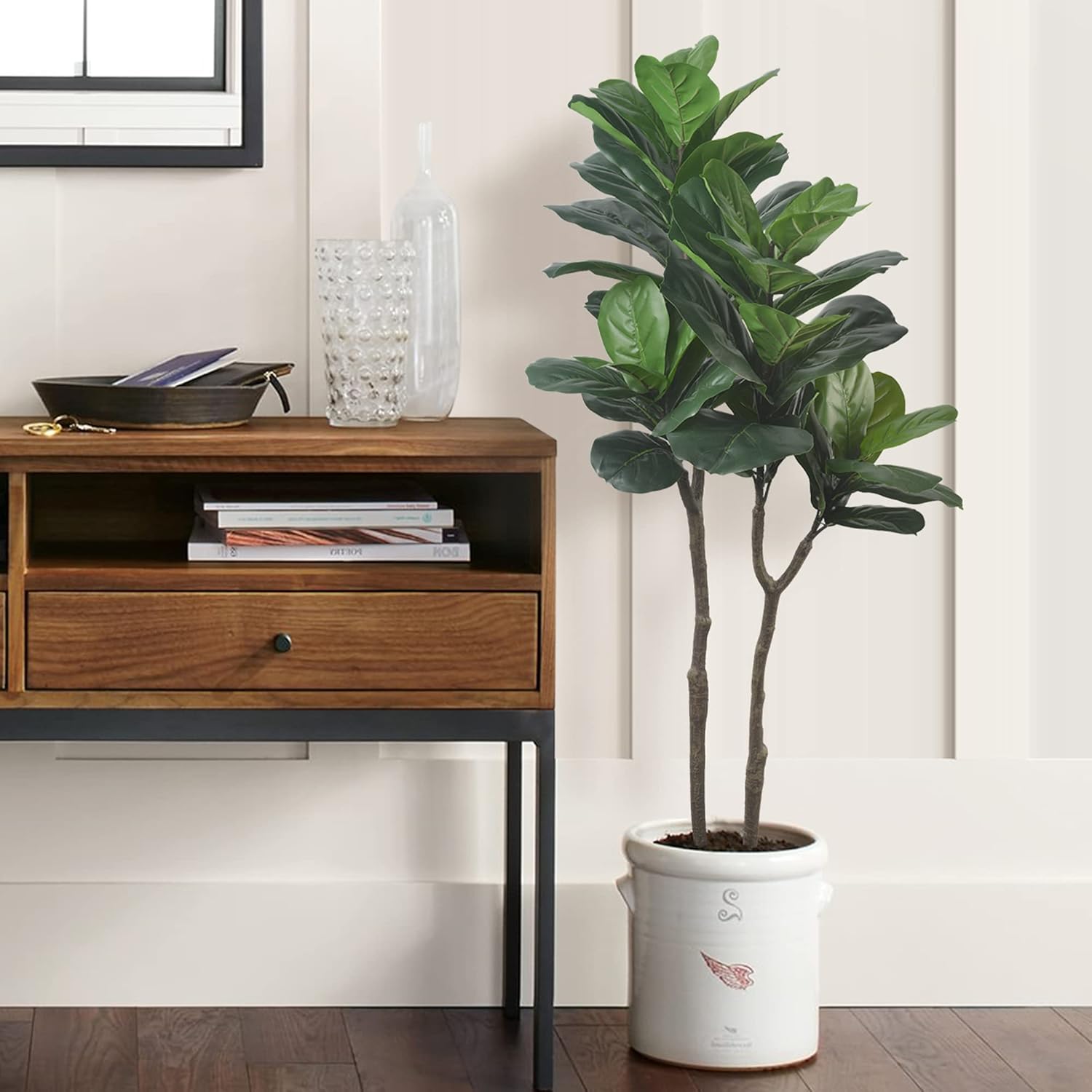 Amazon.com: ASTIDY Artificial Tree-Fiddle Leaf Fig Tree - Fake Tree ...