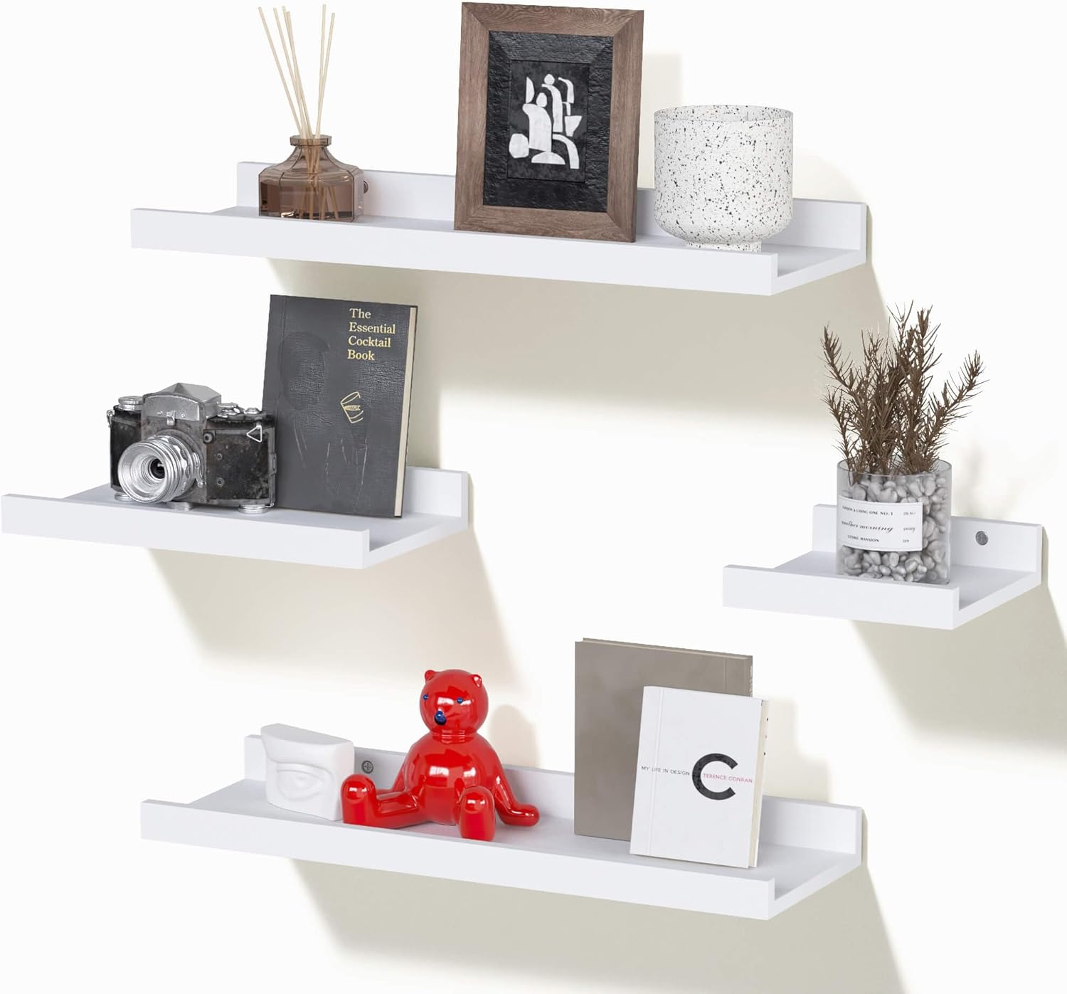 Amazon.com: RICHER HOUSE Floating Shelves Set of 4, Wall Mounted ...