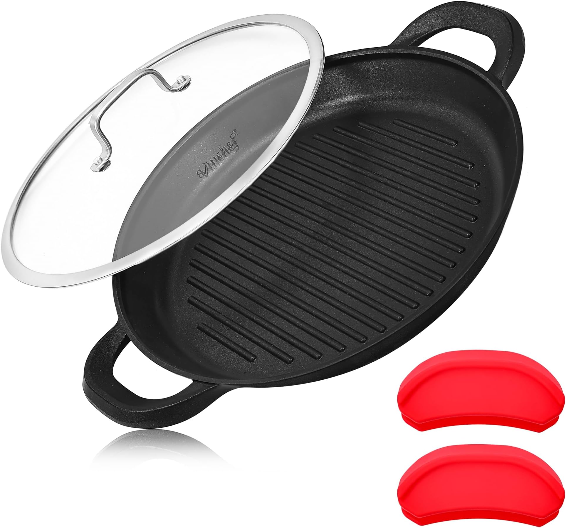 Amazon.com: Vinchef Nonstick Frying Pan With Lid, 10 Inch Chef's Pan ...