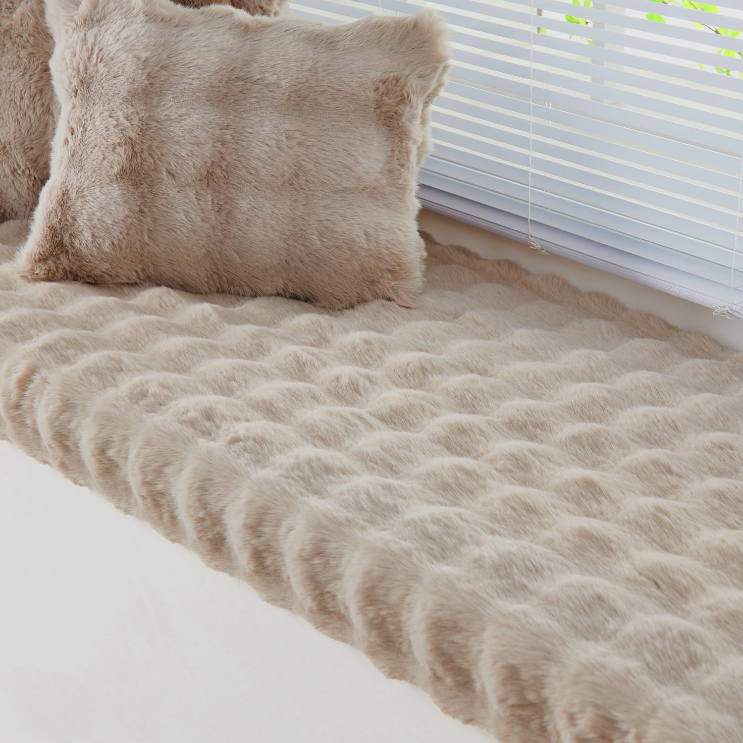 Amazon.com: Custom Window Seat Sill Cushion Fluffy Plush Faux Rabbit ...