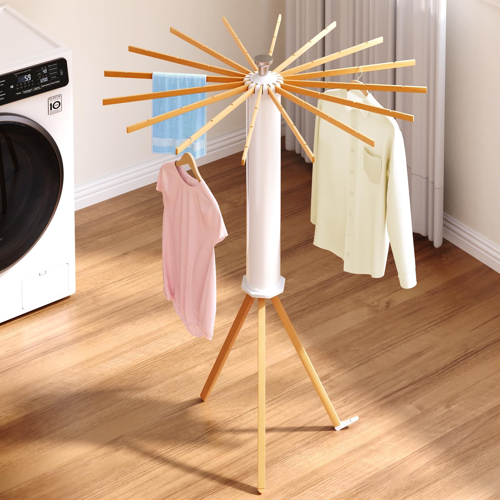 Amazon.com: Lemitung Tripod Clothes Drying Rack - Portable Foldable ...