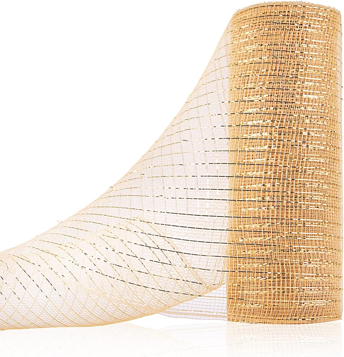 Amazon.com: Ribest Nature Deco Mesh Ribbon with Metallic Foil, 10 inch ...