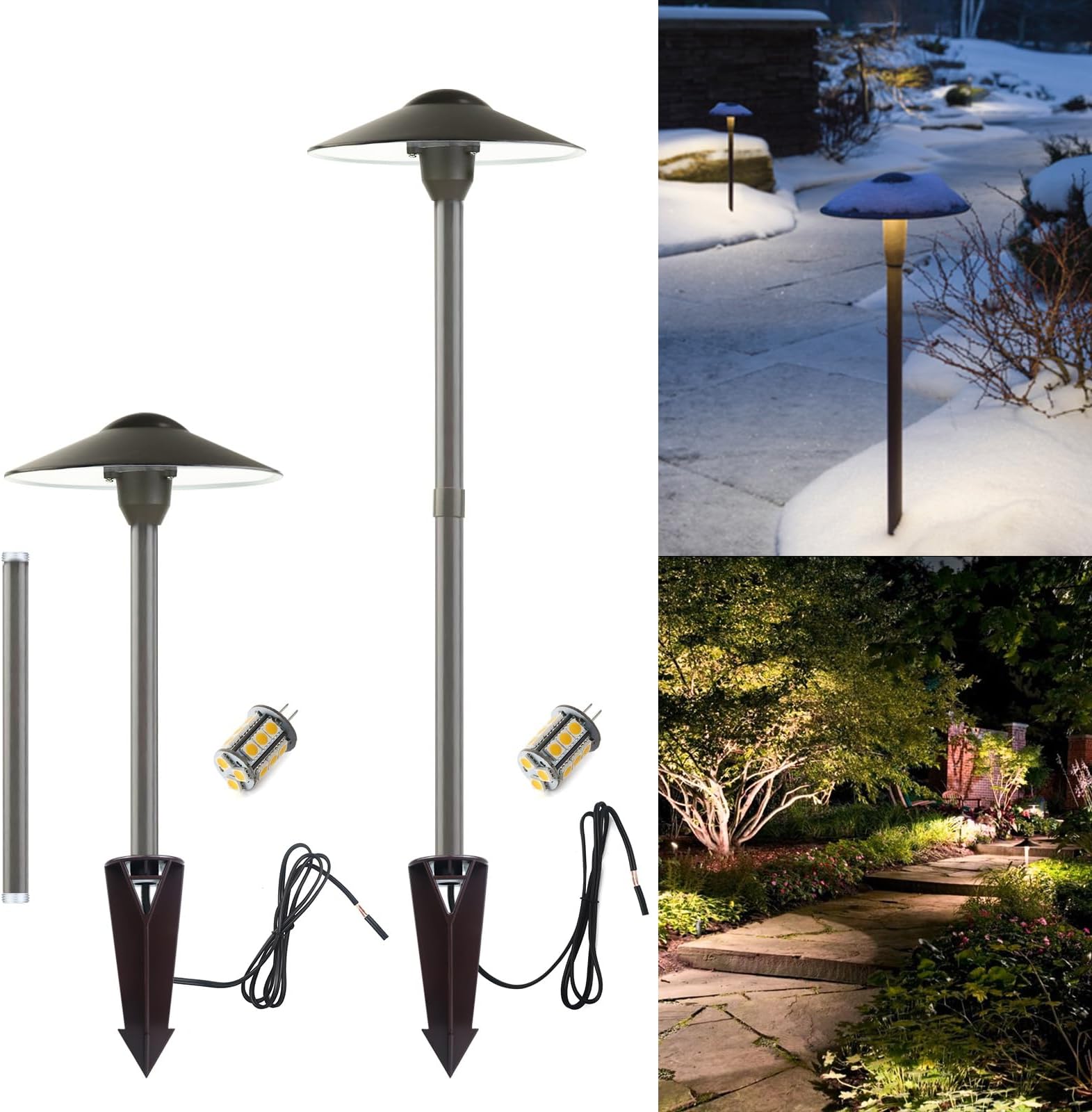 Noobibaba Low Voltage Landscape Lights Outdoor Path Light 12V 24V ...