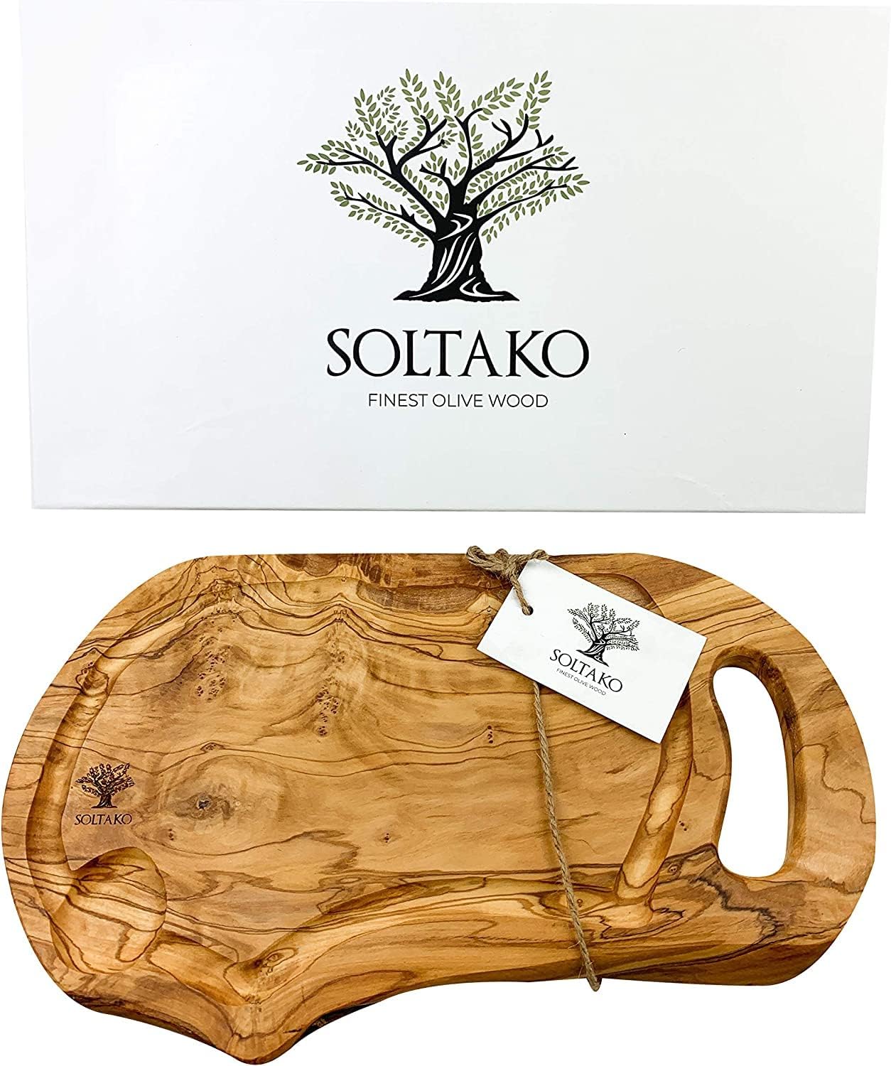SOLTAKO Tagliere in Legno d'Ulivo Rustico - Tagliere da Cucina per ...