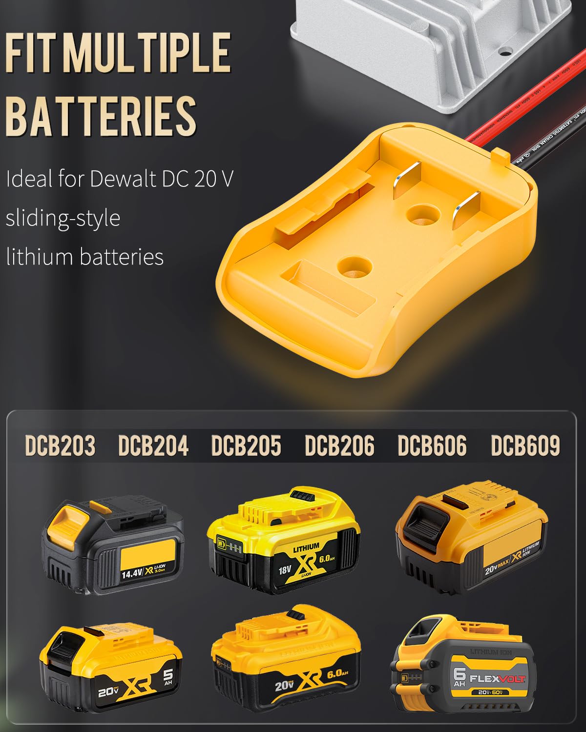 Snapklik.com : 20V To 12V Step-Down Converter For Dewalt Battery, DC ...