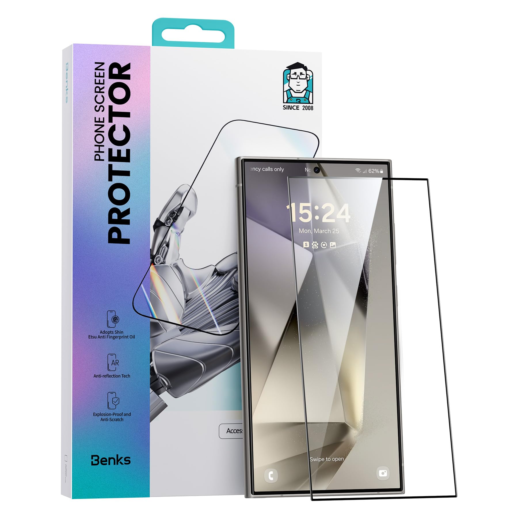 Amazon.com: BENKS for Samsung Galaxy S24 Ultra Screen Protector, Anti ...