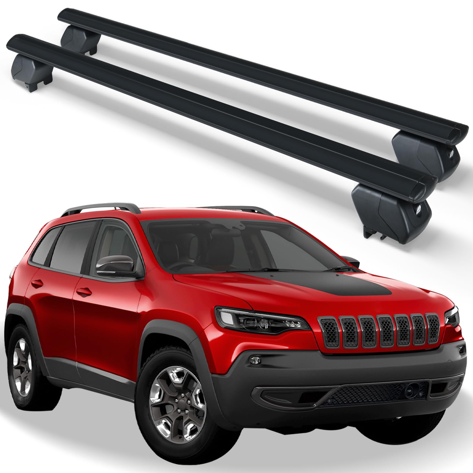Heavy Duty 350 LBS Roof Rack Cross Bars Compatible with 2014-2023 Jeep ...