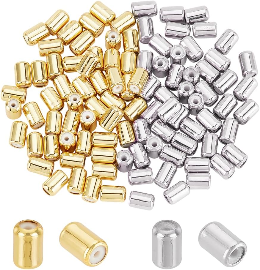 Amazon.com: 10Pcs Stopper Beads Brass Rubber Beads Slider Beads Stopper ...