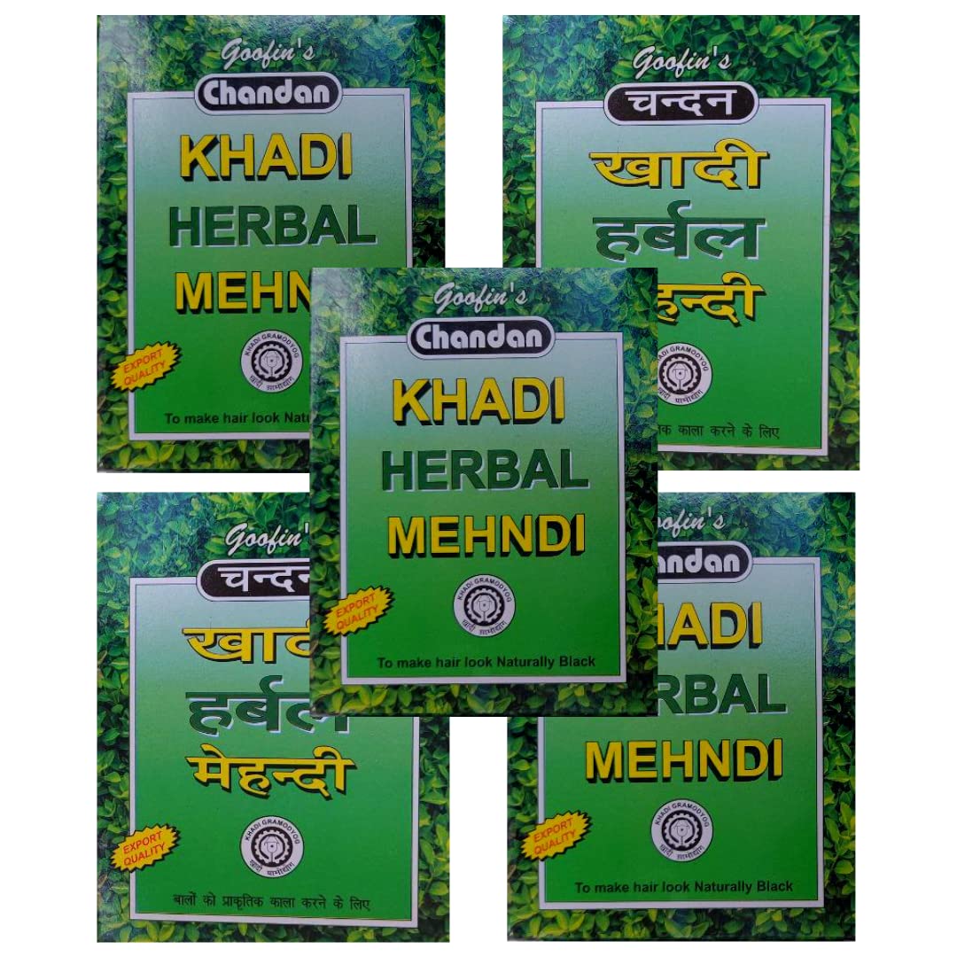 Goofin's Khadi Herbal Black Mehndi Hair Color, 60 G (Black, Pack Of 5 ...