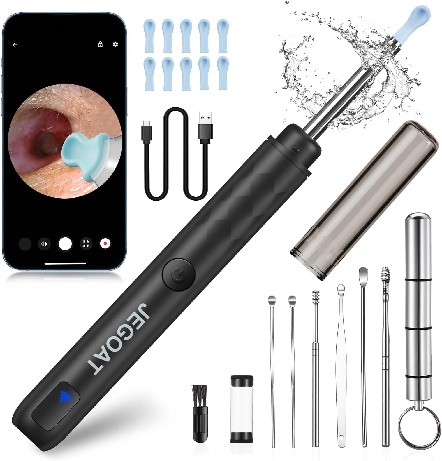 Amazon.com: Ear Wax Removal, Ear Cleaner with Camera, Wireless Intelligent Visual Ear Picker ...