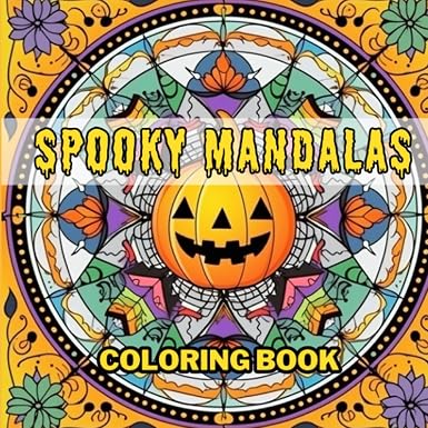 Spooky Mandalas Coloring Book : Halloween Themed Pattern Images To ...