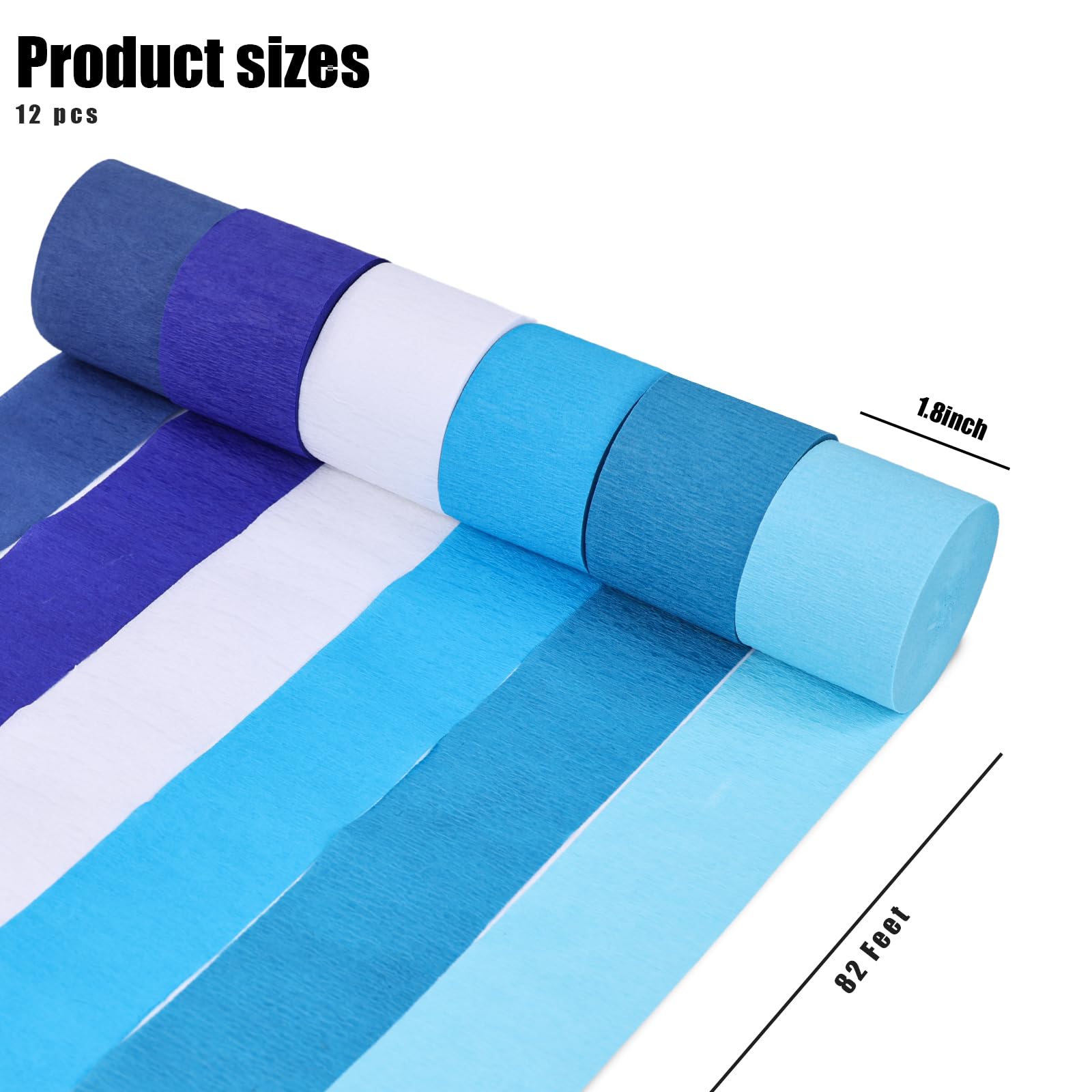 Snapklik.com : Koogel 12 Rolls Crepe Paper Streamers, 984Ft Blue Crepe ...