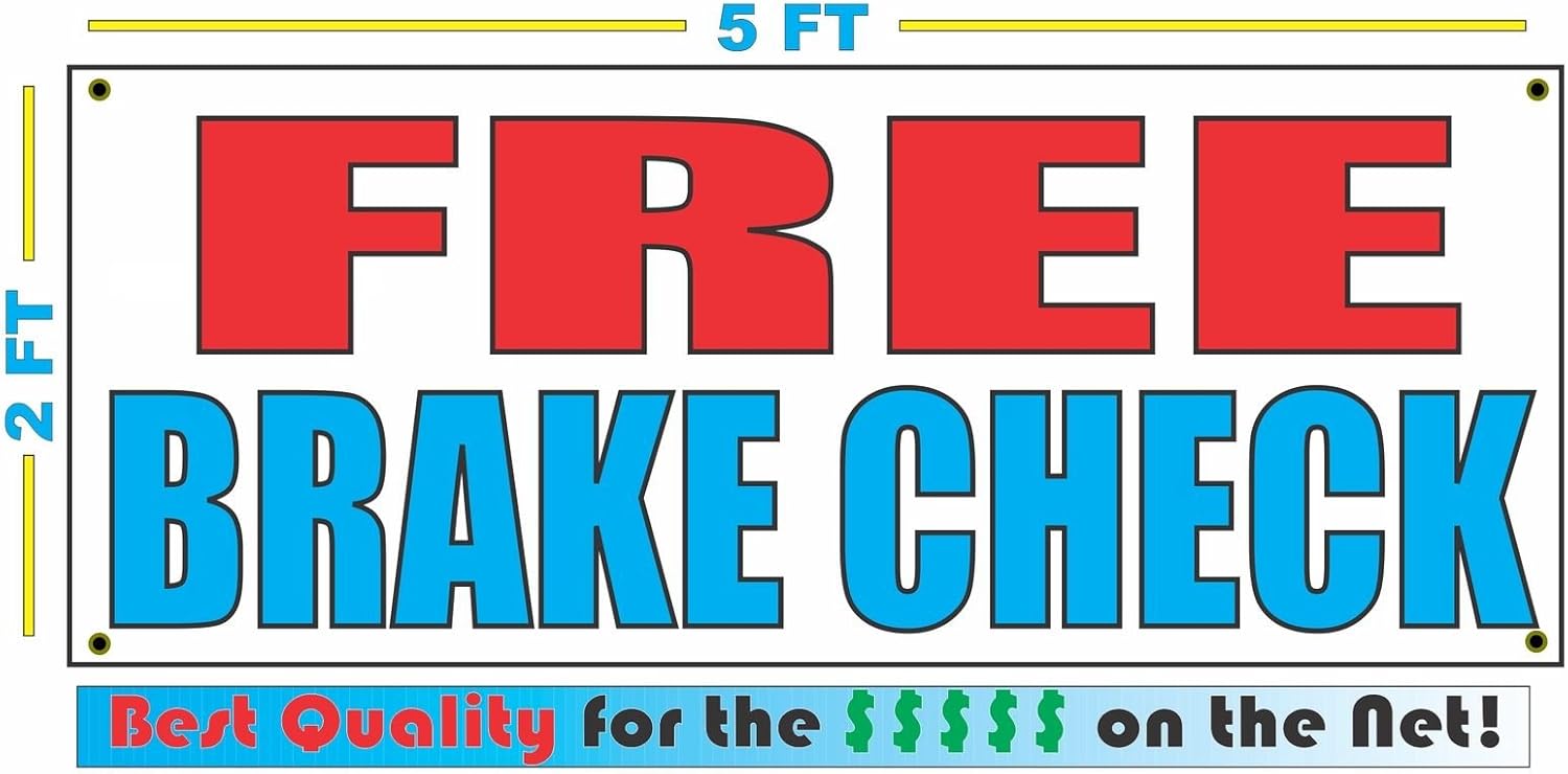 Amazon.com : Free Brake Check 2x5 Banner Sign : Office Products