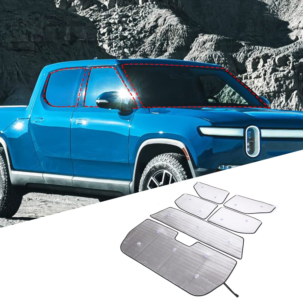 Pickup Truck Front Windshield View