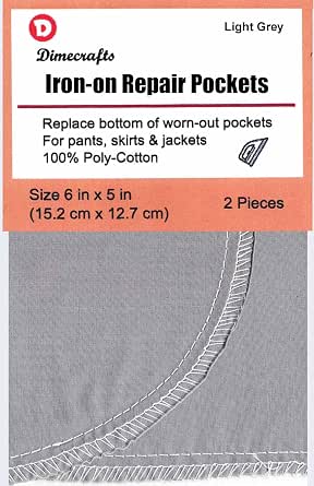 Amazon.com: -1 Pair Dimecrafts Heat-Set (Iron-on) Repair Pockets for ...