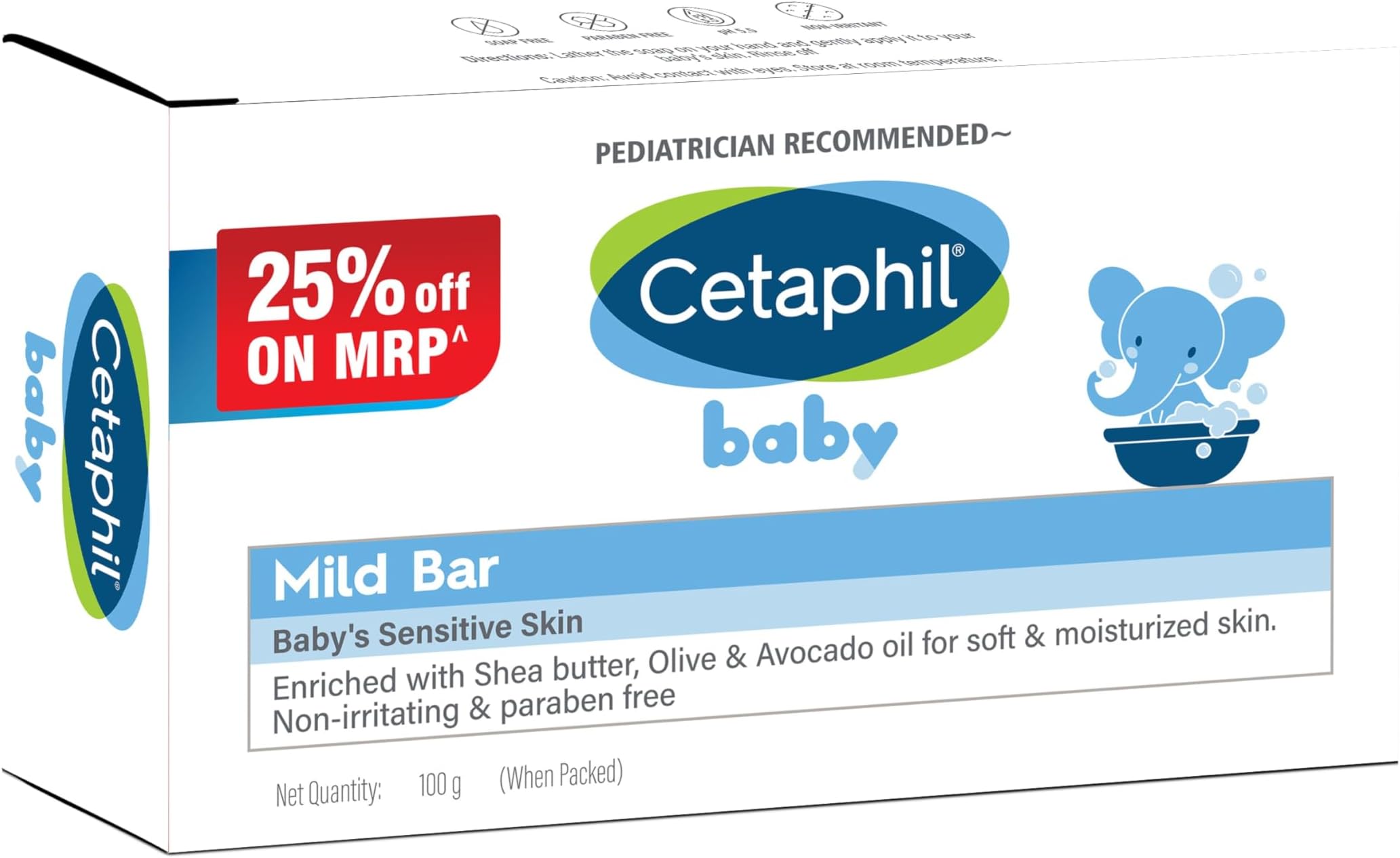 Cetaphil Baby mild Bar 4 * 100 gm : Amazon.in: Baby Products