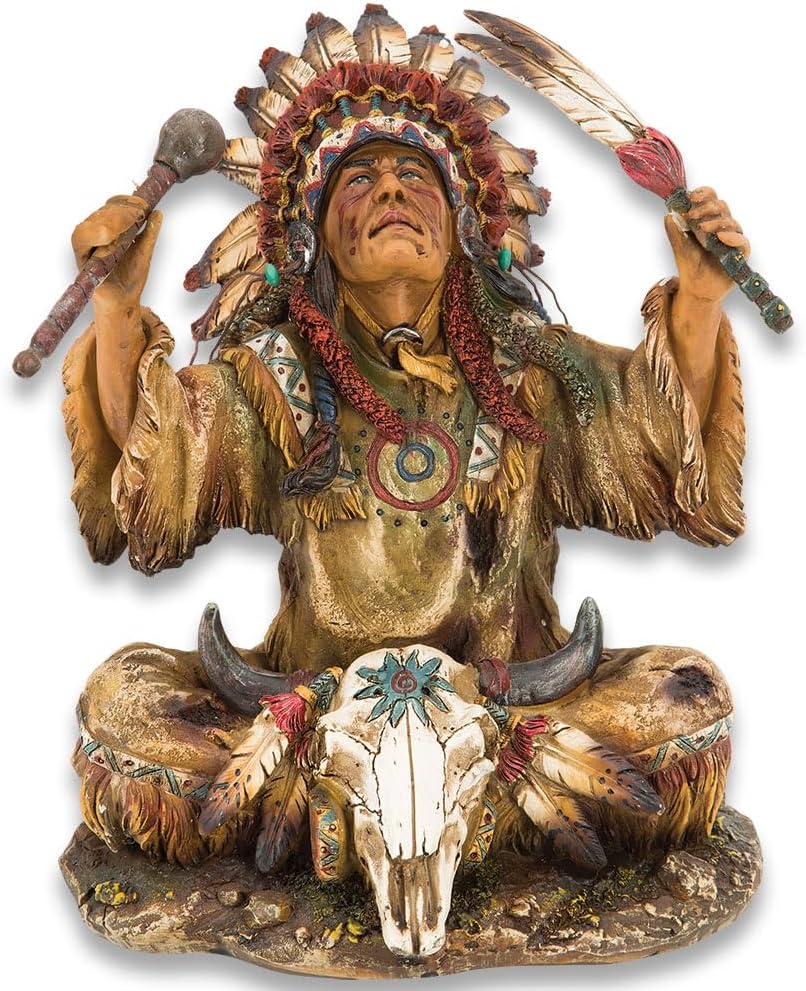 Amazon.com: United Cutlery Native American Chief Resin Sculpture ...