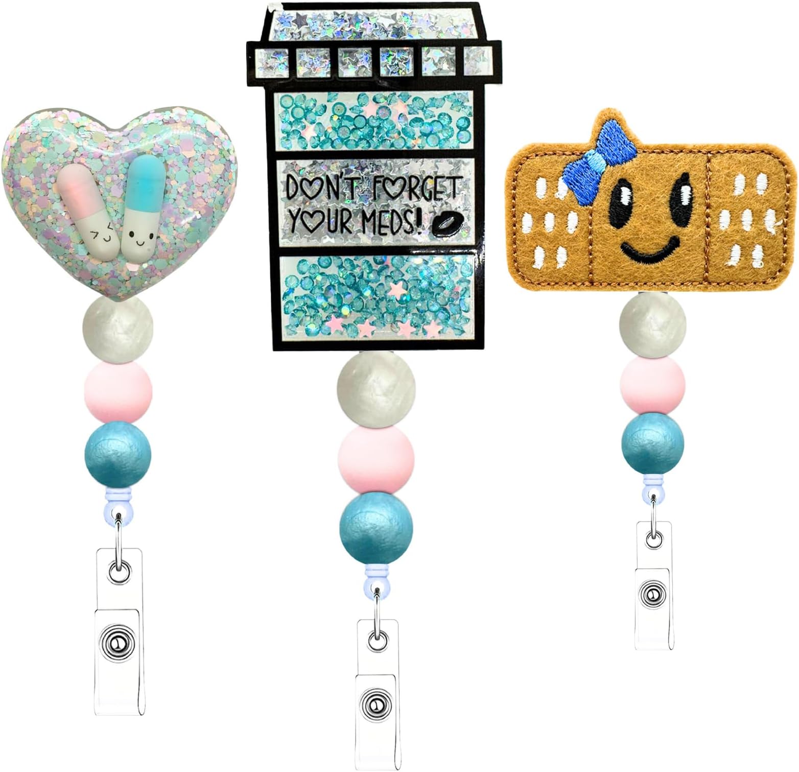 Amazon.com : GEEHUA 3PCS Nurse Badge Reel, 27.5" Retractable Badge Reel ...