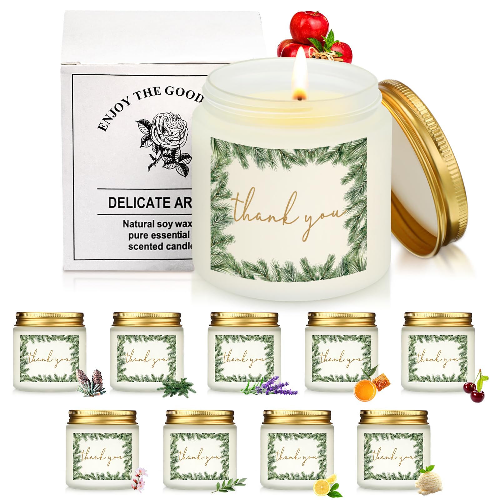 Amazon.com: Coume 10 Set Thank You Gifts Candles Employee Appreciation ...