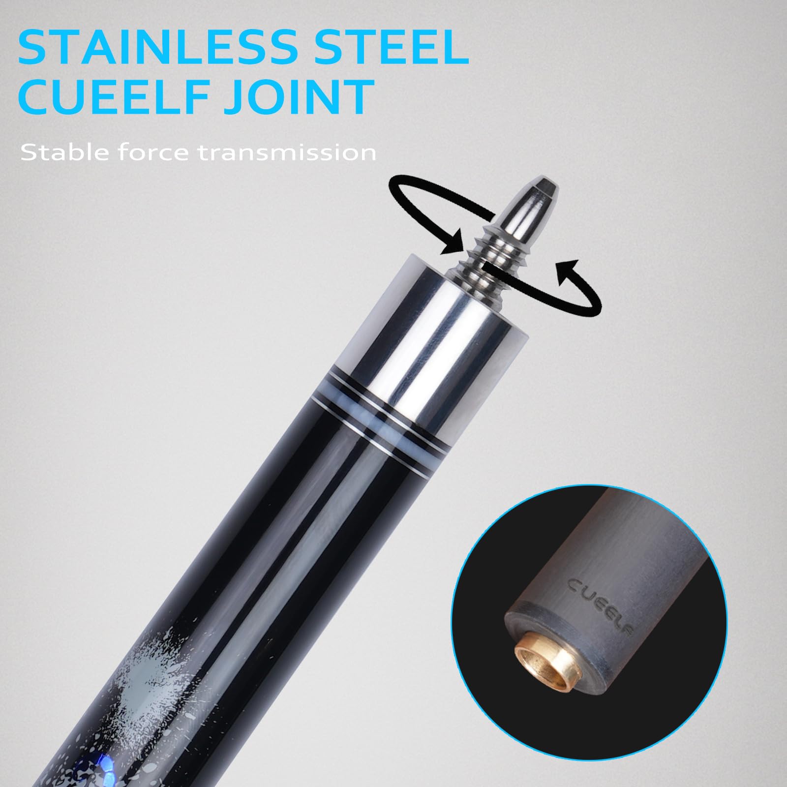 Snapklik.com : Carbon Fiber Pool Cue Stick Leather Wrap Professional ...