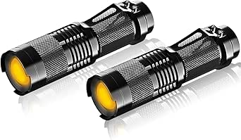 HYVCZP LED Amber Flashlight, 3 Modes Yellow Flashlight 3500K Warm Light ...