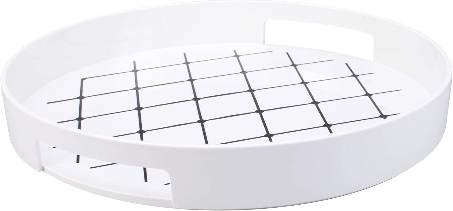 Amazon.com | Zak Designs Gallery Non-Skid Round Tray, 11-3/4-Inch ...
